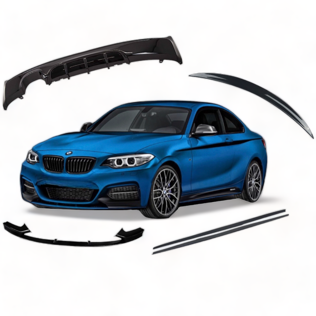 BMW 2 Series F22 with Gloss Black Full Body Kit
